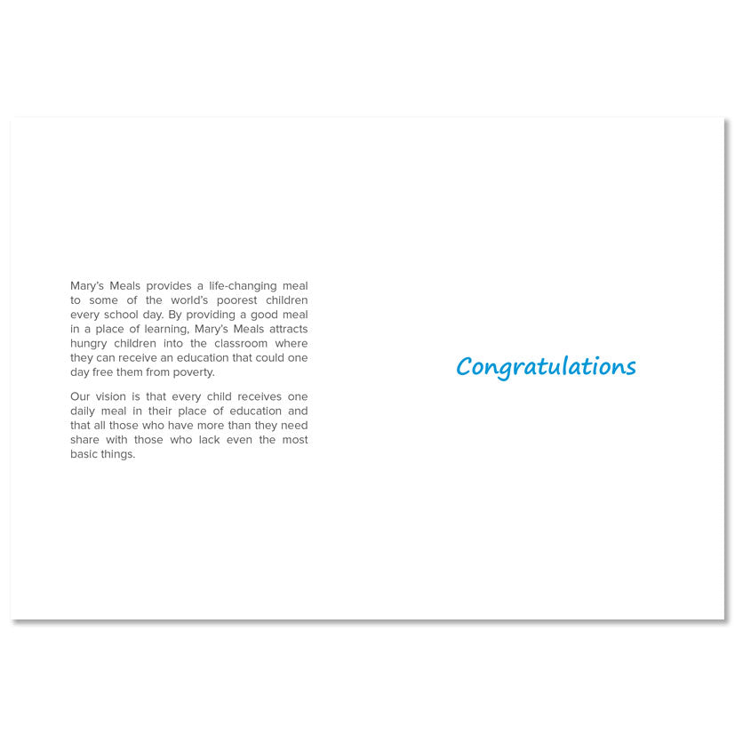 Congratulations card – Mary's Meals