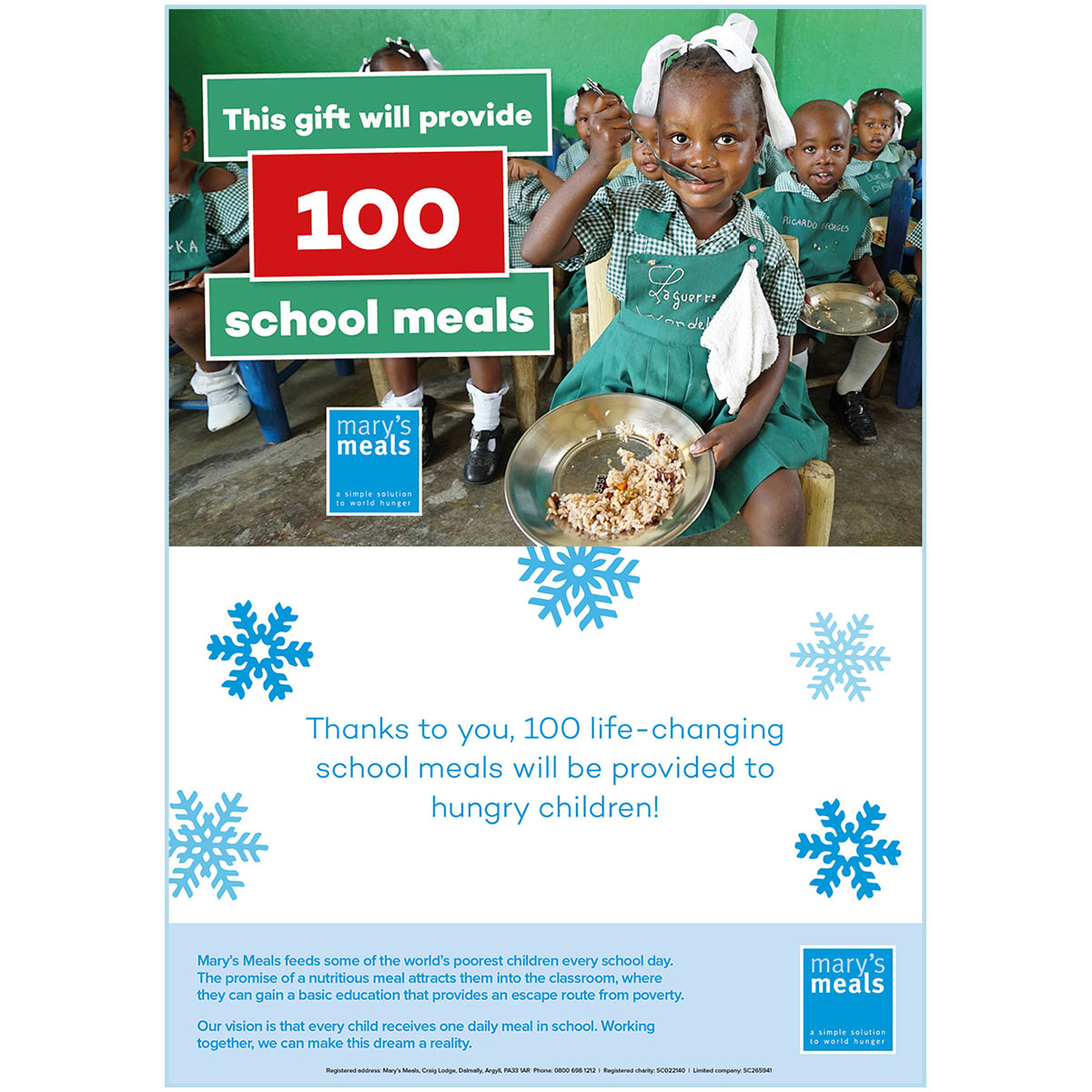 100 meals for hungry children digital gift – Mary's Meals